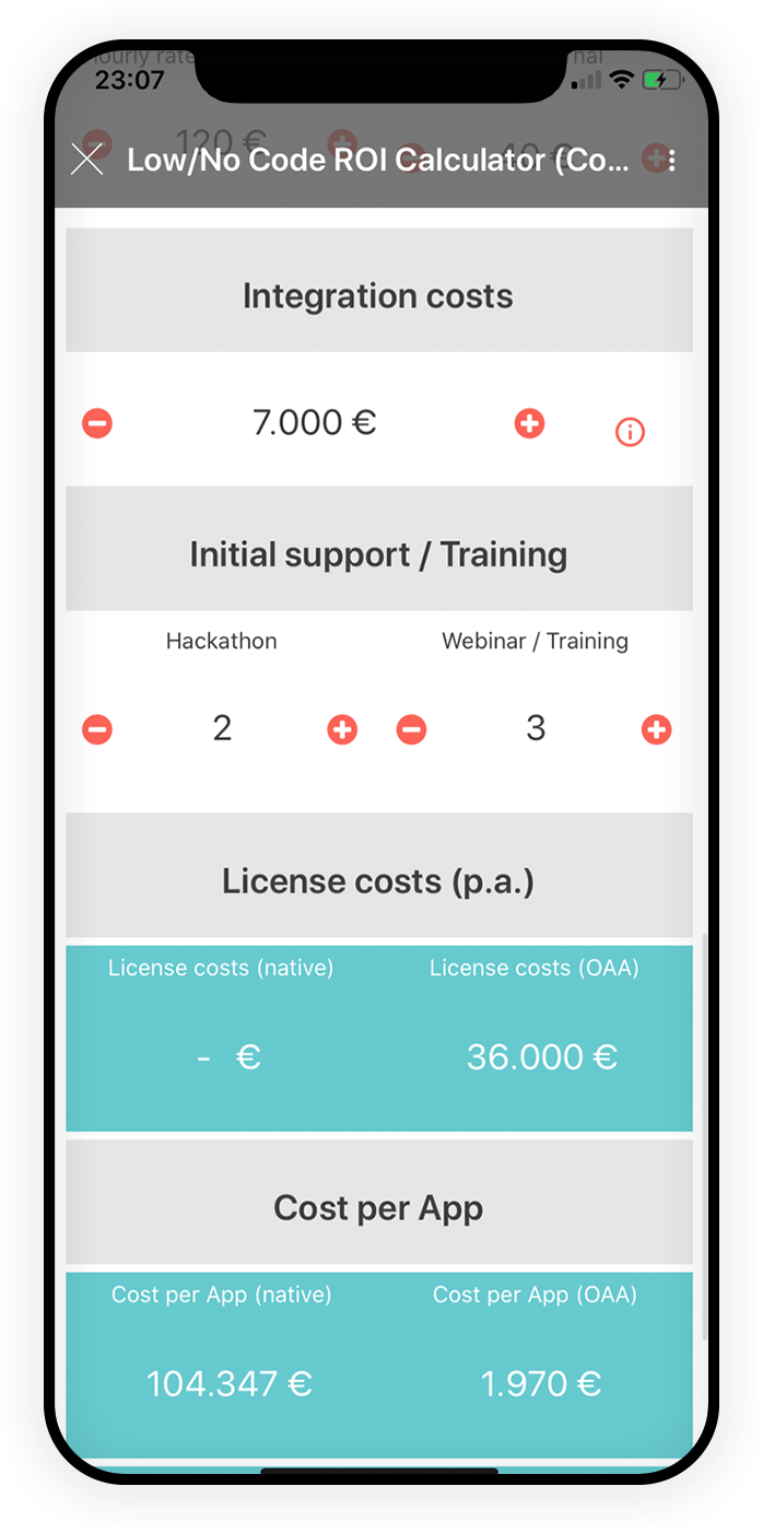 No-Code Application Development ROI App - Open as App