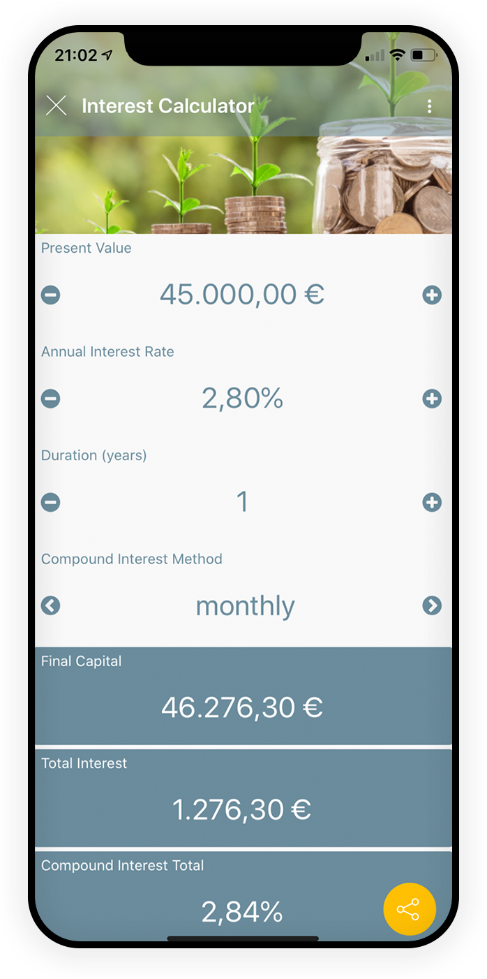 Interest Rate Calculator App - Open as App